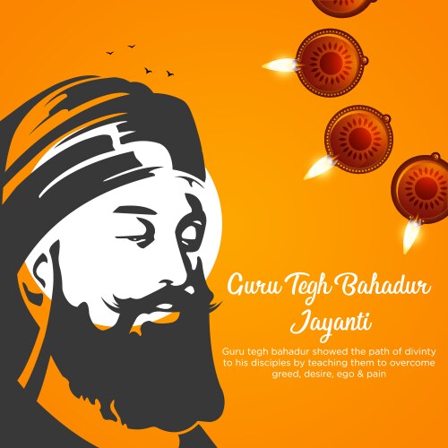 Banner design of guru tegh bahadur jayanti Vector Image