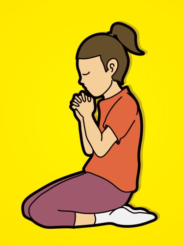 Child Praying to God Royalty Free Vector Image