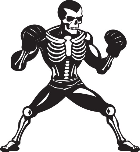 Haunting hook skeleton boxer black logo bone Vector Image