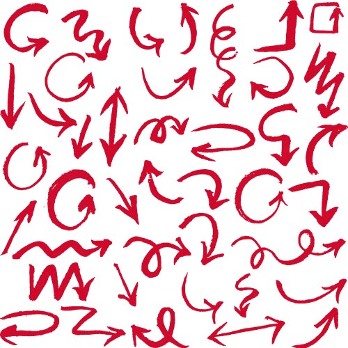 Handwritten arrows Royalty Free Vector Image - VectorStock