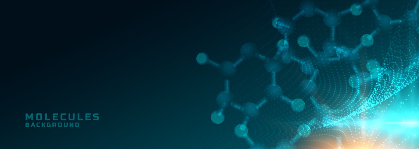 Medical molecules chemistry science banner design Vector Image