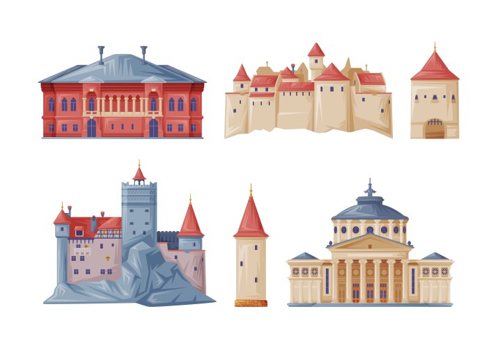 Romania Castle Vector Images (over 200)