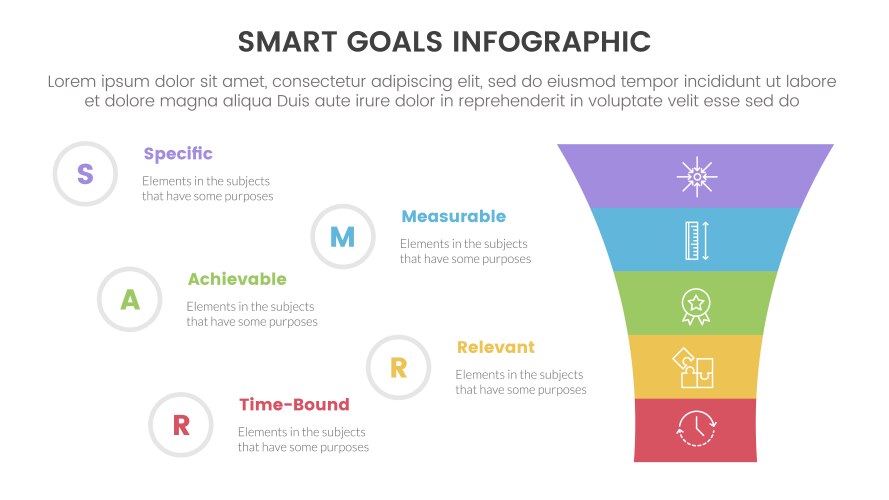 Smart goals setting framework infographic Vector Image