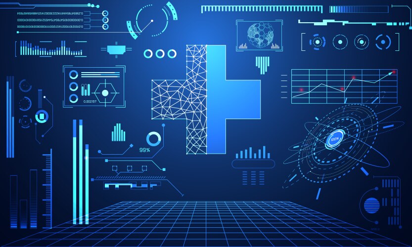 Abstract technology interface consist human body Vector Image