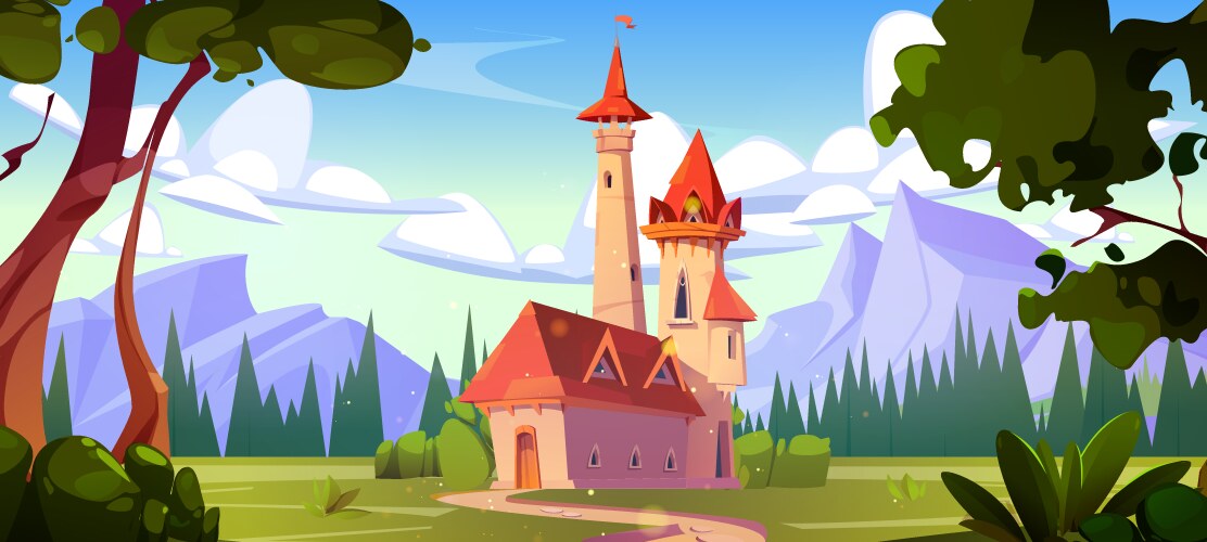 Magic cartoon landscape Royalty Free Vector Image