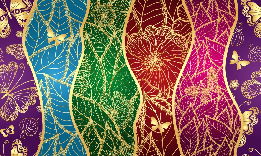 Gradient striped seamless floral vintage pattern – Royalty-Free Vector ...