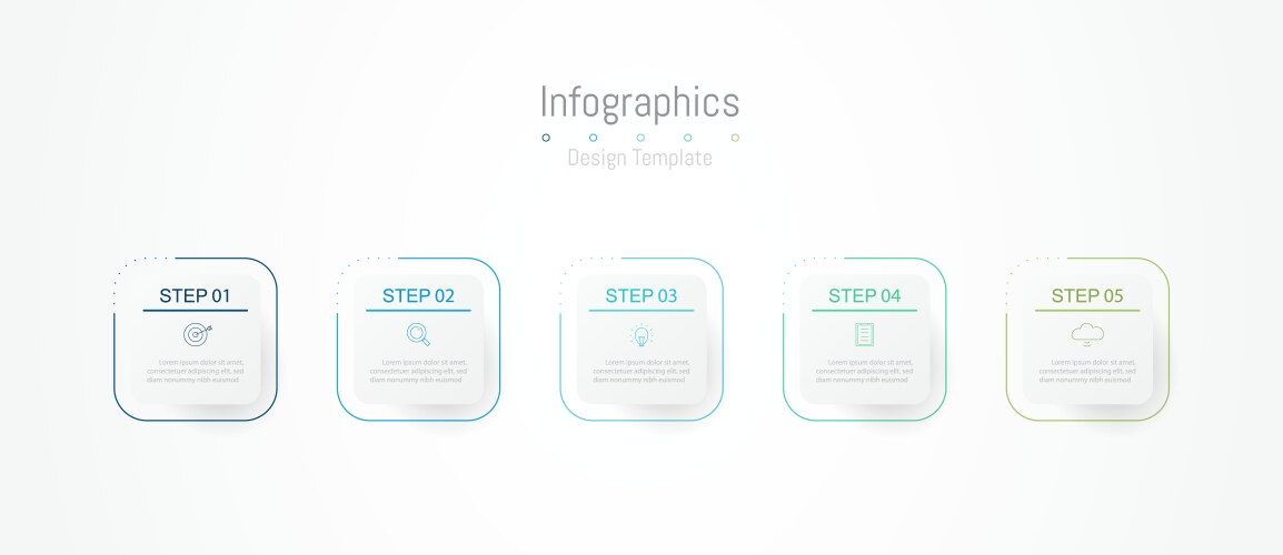 Infographic 5 options design elements Royalty Free Vector