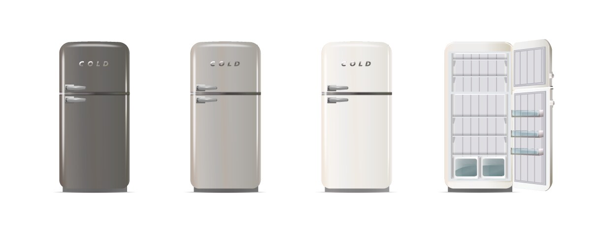 Modern fridges realistic coolers refrigerators Vector Image