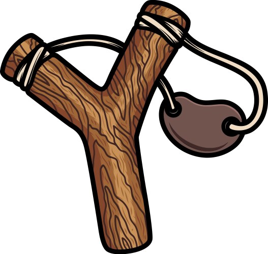 Sling slingshot cartoon Royalty Free Vector Image
