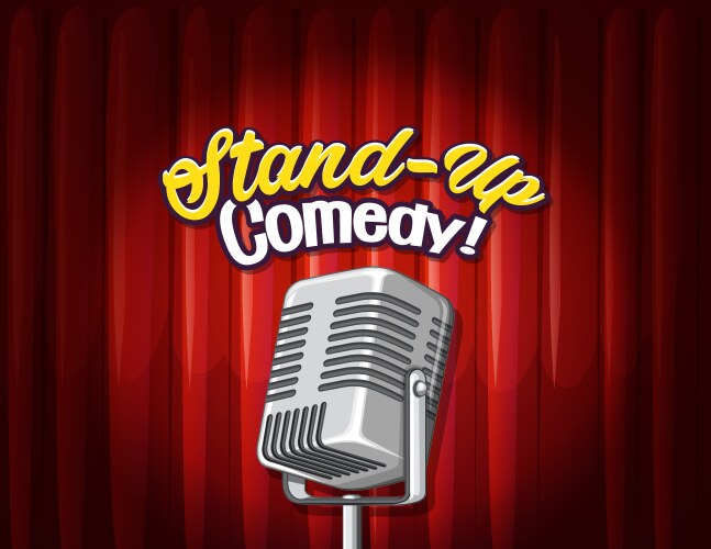 Stand up comedy background with retro Royalty Free Vector
