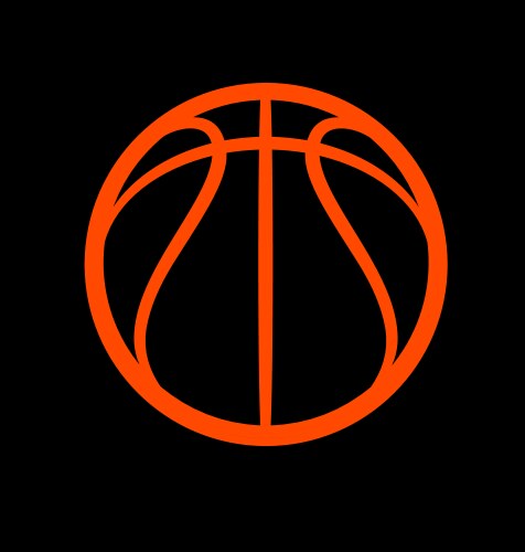 Basketball logo simple line drawing Royalty Free Vector