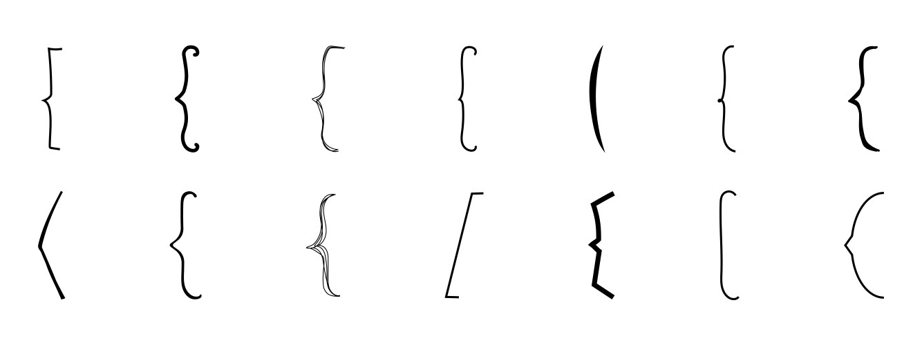 Brackets quote box frame sketch brace border text Vector Image