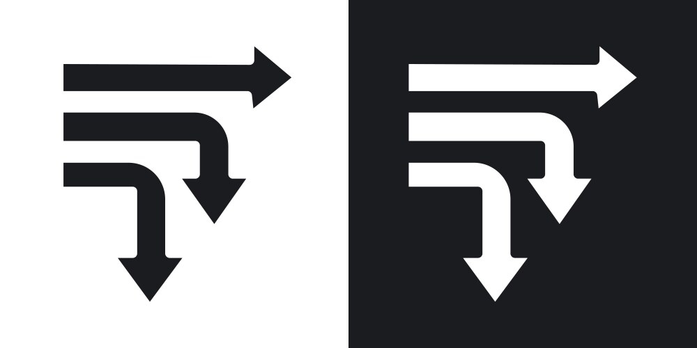 Diagram sankey icon set in black and white filld Vector Image