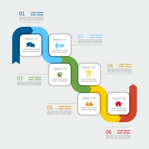 Navigation map infographic 2 steps timeline Vector Image
