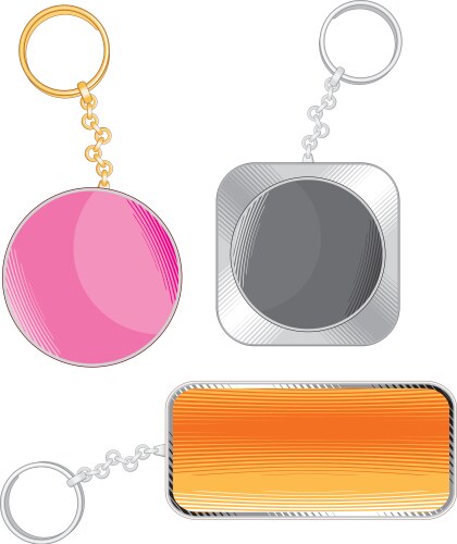 Realistic metal key chain with a ring Royalty Free Vector