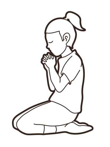 Girl prayer christian praying graphic Royalty Free Vector