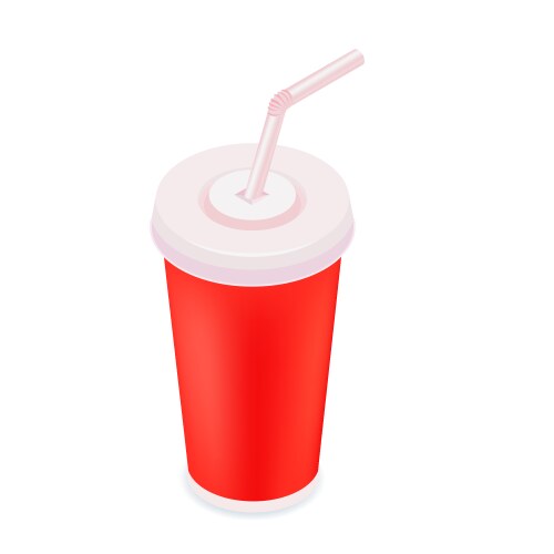 Stylized soda or cola in paper cup Royalty Free Vector Image