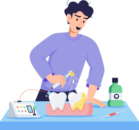 Teeth scaling Royalty Free Vector Image - VectorStock