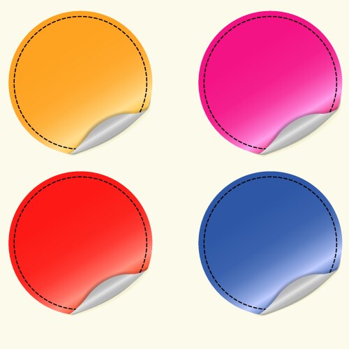Realistic 3d round adhesive colored blank Vector Image