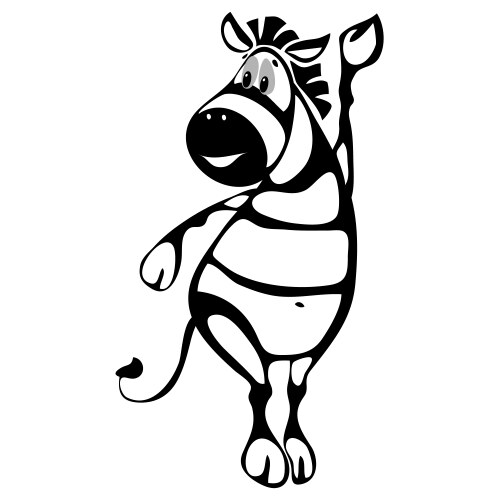 Zebra cheerful dancing cartoon character Vector Image
