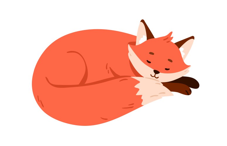 Sleeping Fox Vector Images (over 1,500)