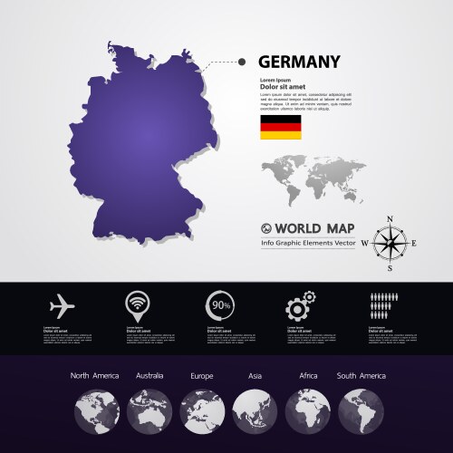 Germany 3d low poly website template map Vector Image