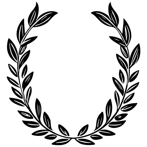 Cartoon laurel wreath drawing line head art Vector Image