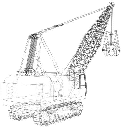 Dragline for used coal mining bucket is massive Vector Image