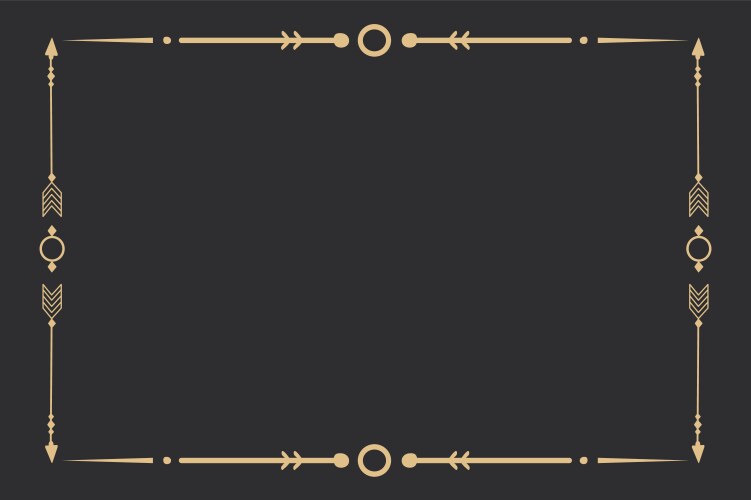 Gold frame set with tribal native indian arrow Vector Image