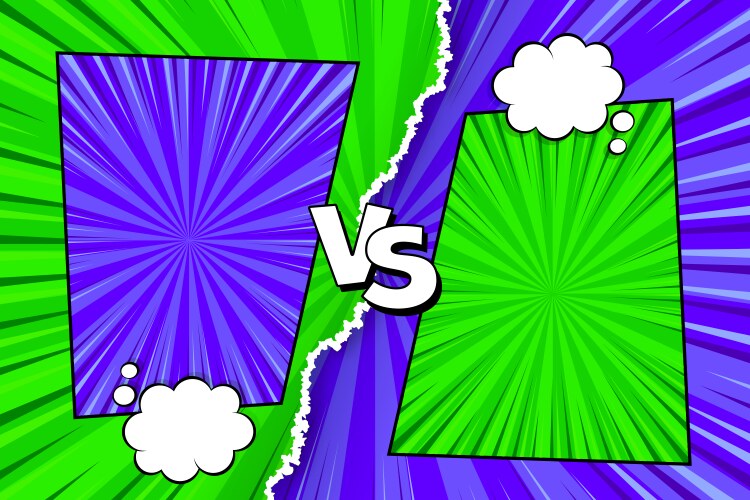 Cartoon comic background fight versus comics Vector Image