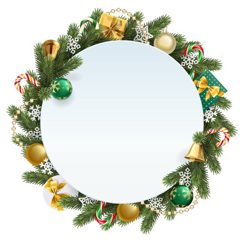 Round christmas background with colorful Vector Image
