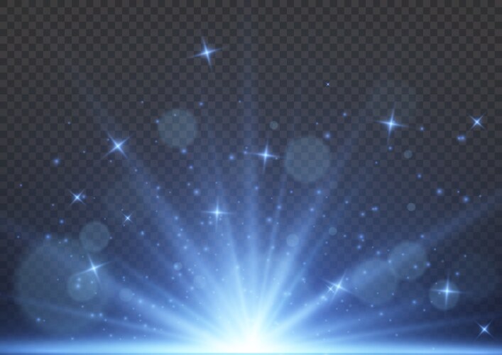 Gold sun rays light star flare glare sparkles Vector Image