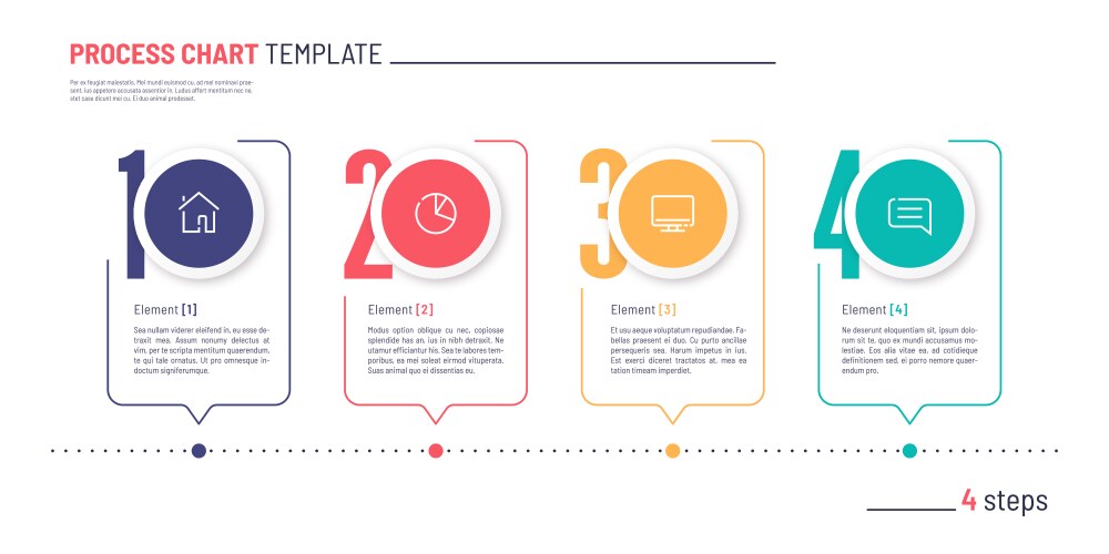 Process columns infographic business steps chart Vector Image