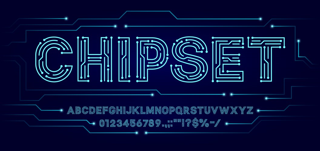 Circuit Board Font Vector Images (over 560)