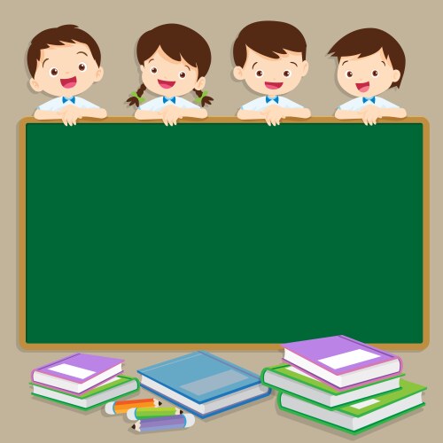 Children and chalkboard Royalty Free Vector Image