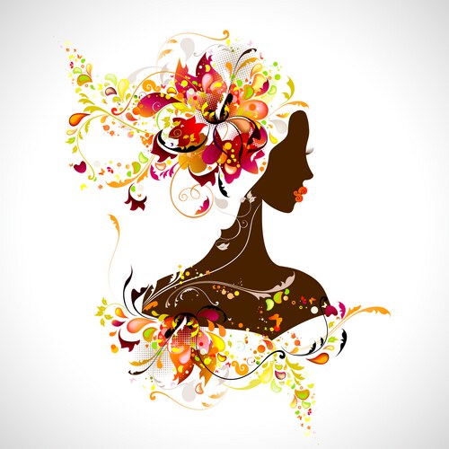 Flower girl with umbrella Royalty Free Vector Image
