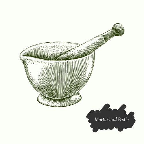 Wooden mortar icon Royalty Free Vector Image - VectorStock