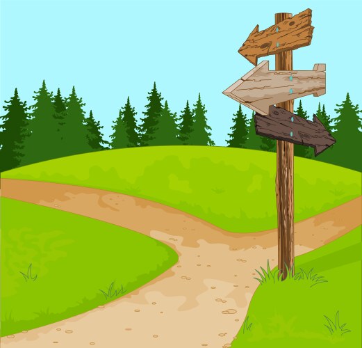 Directions sign post Royalty Free Vector Image