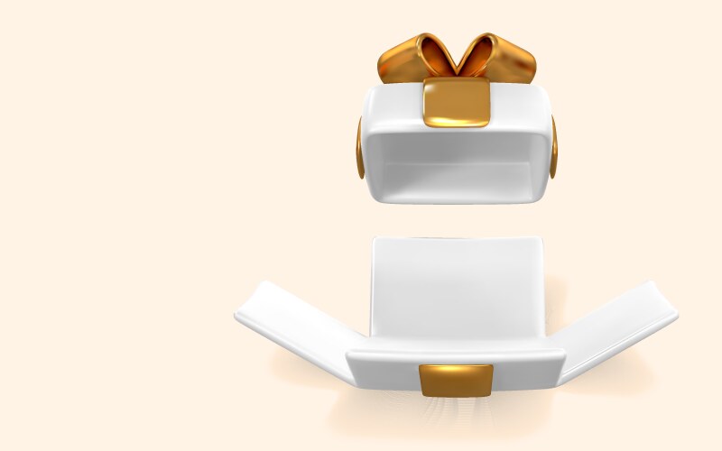 Realistic holiday design with open gift box 3d Vector Image