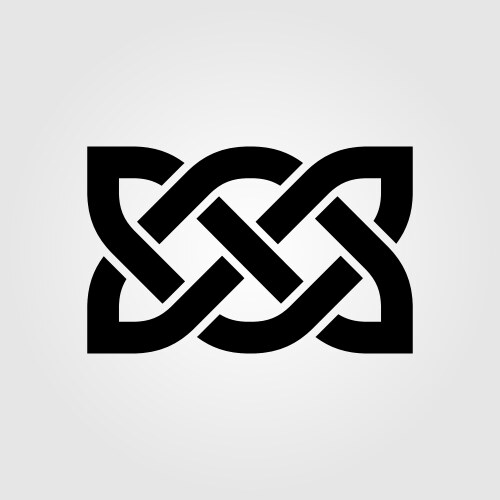 Quaternary celtic knot symbol choosing right path Vector Image