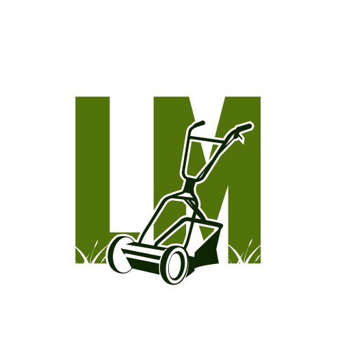 Lawn mower logo icon Royalty Free Vector Image