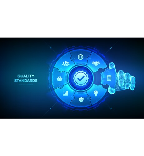Quality standards control technology concept iso Vector Image