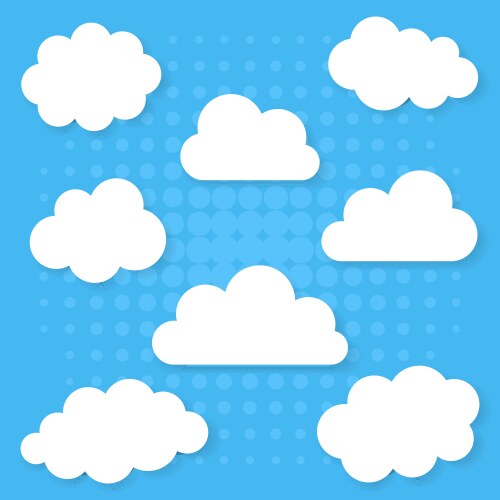 Border template with blue clouds Royalty Free Vector Image