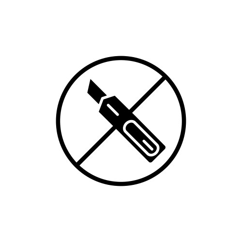 Do not cut icon set ban cutter logo symbol Vector Image