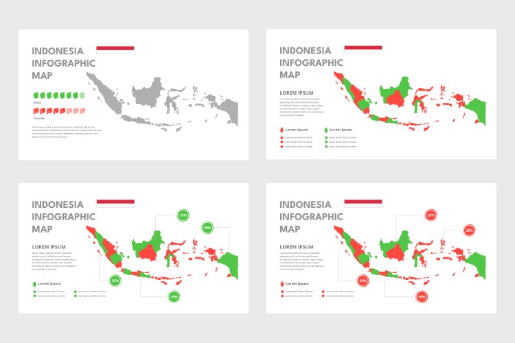 Indonesia map infographics Royalty Free Vector Image