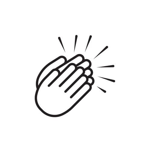 Clapping hands icon set congratulation and cheers Vector Image