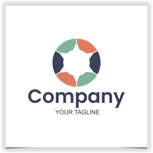 Blue round logo with a cross logo design template Vector Image