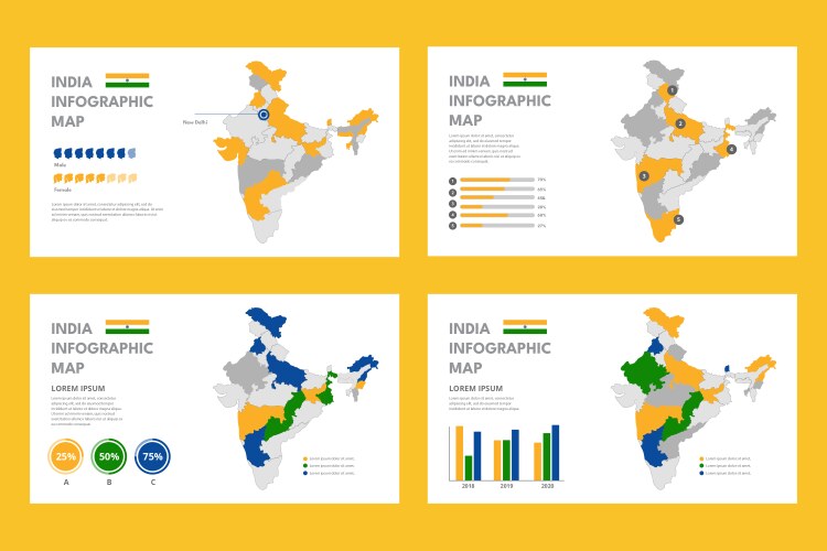 India map infographics Royalty Free Vector Image