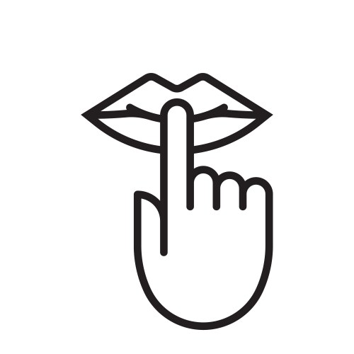 Woman making silence sign Royalty Free Vector Image