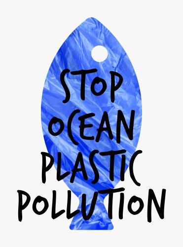 Stop ocean plastic pollution ecological poster Vector Image